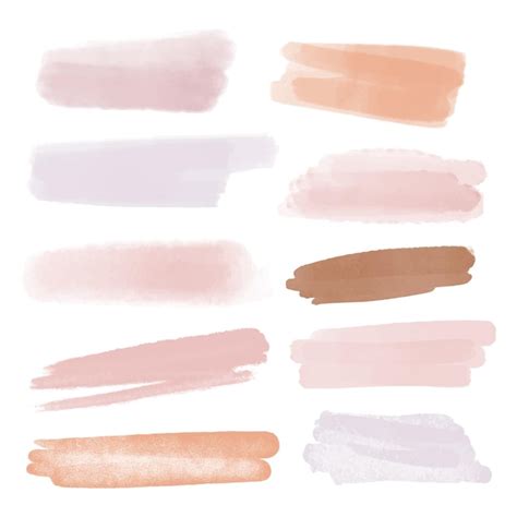 Conjunto De Pincéis De Aquarela Pintados à Mão Vetor Premium