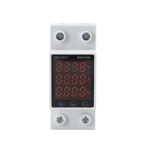 Монофазно реле и електромер Monirom Bva3 1 63a регулируем цифров защита от пренапрежение и