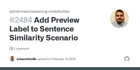 Add Preview Label To Sentence Similarity Scenario · Issue 2484