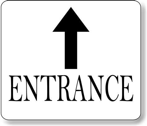 Entrance Staight Arrow Whitefs Aluminum Composite Sign