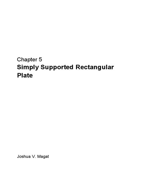 Simply Supported Rectangular Plate Pdf Trigonometric Functions Sine
