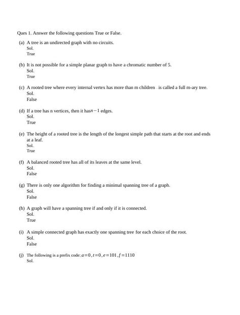 Math 2056w19 Assignment Solutions On Graph Theory And Trees