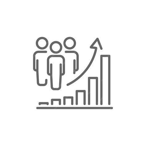 Premium Vector Grey Population Growth Line Art Icon Increase Social