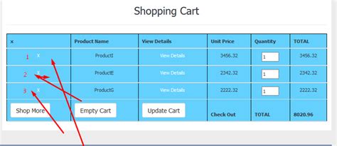 Add An Increasing Counter In A PHP Table For A Shopping Cart Stack