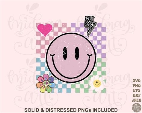 Retro Checkered Smiley Face Png Svg Checkered Smile Face Checker Png