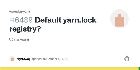 Default Yarn Lock Registry Issue Yarnpkg Yarn GitHub