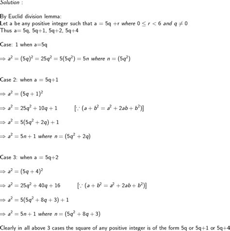 prove that the square of any positive integer is of the form 5q or 5q 1