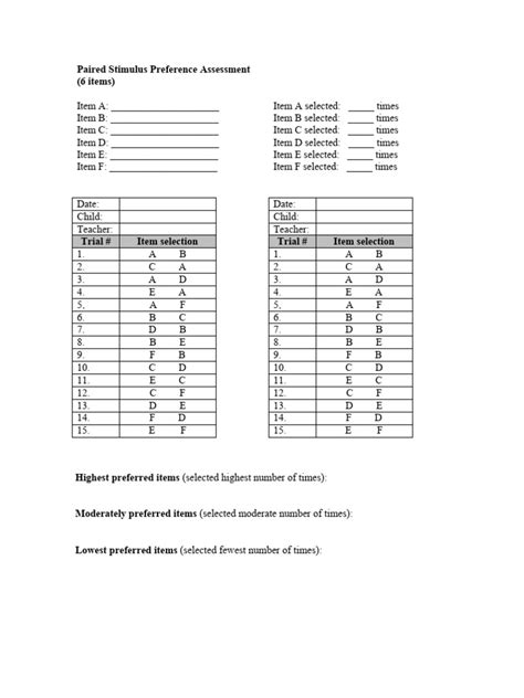 Ebip Paired Stimulus Data Sheet 6 Items Pdf