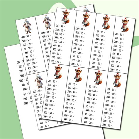 Карточки по математике Умножение и деление с числом 3