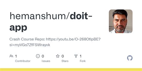 GitHub Hemanshum Doit App Crash Course Repo Https Youtu Be O