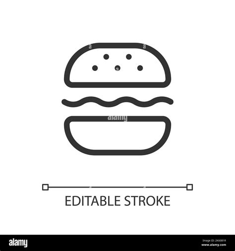 Burger Pixel Perfect Linear Ui Icon Stock Vector Image And Art Alamy