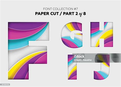 새겨진된 종이 예술 글꼴 디자인 아름 다운 3d 편지 밝은 종이로 만들어진입니다 0명에 대한 스톡 벡터 아트 및 기타 이미지