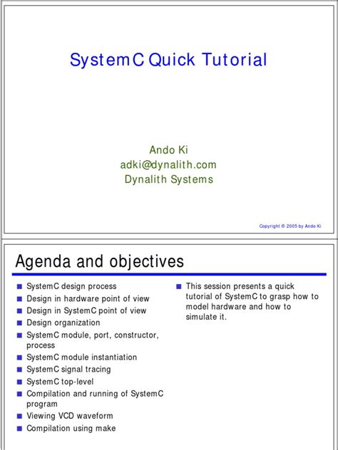 05 Systemc Tutorial Pdf C Library Computing