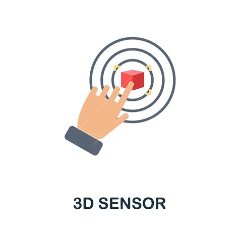 Premium Vector 3d Sensor Flat Icon Colored Sign From Robotics