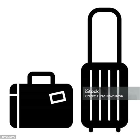 여행 가방 단단한 아이콘 수하물 개념 흰색 배경에 여행 가방 기호 글리프 스타일의 모바일 개념 웹 디자인의 여행 가방 아이콘