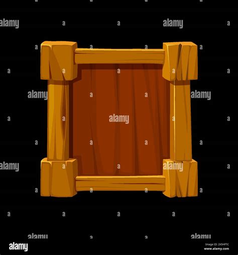 Wooden Game Frame Or Border Brown Plank And Panel For 2d Game Wooden Game Frame Or Border Brown Plank And Panel For 2d Game