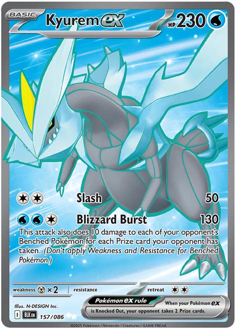 Kyurem Ex Black Bolt 157 Pokemon Card