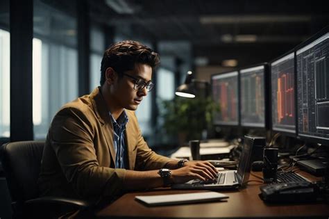 Premium Photo Engineer Working On A Computer In Office Engineering And Architecture Concept