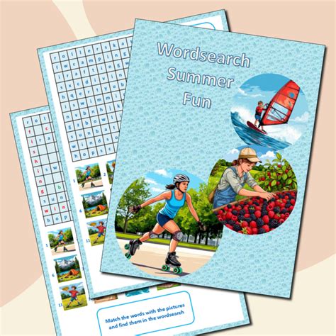 Филворд по английскому языку для 5 класса по теме Summer Fun