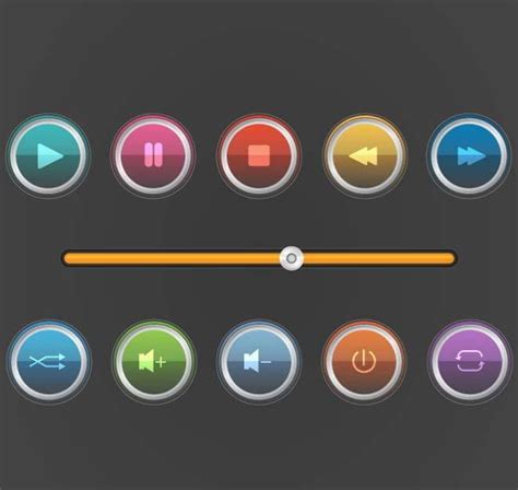 광택있는 음악 아이콘 벡터 팩 Eps Uidownload