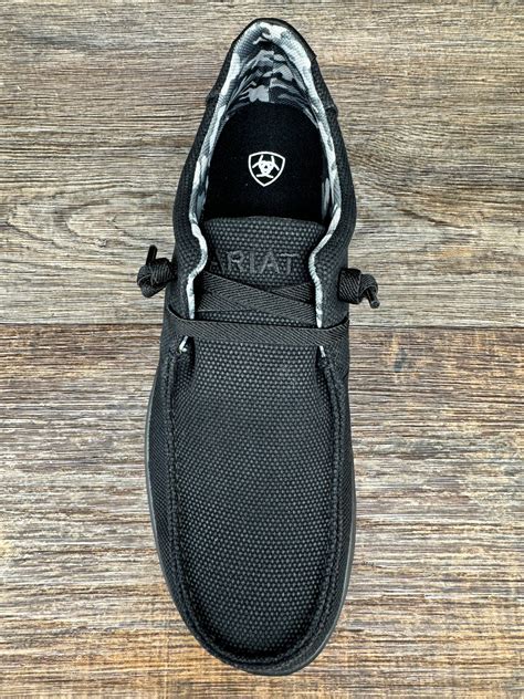 10053676 Mens Black Hilo Stretch Lace Casual Shoes By Ariat Rushing