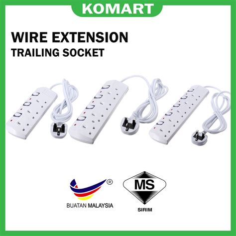 3 4 5 gang 13amp extension trailing socket wire extension plug