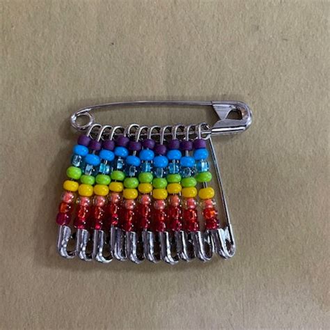 30 Large Friendship Pins Neoncolorful Seed Beadssafety Pins Retro 80