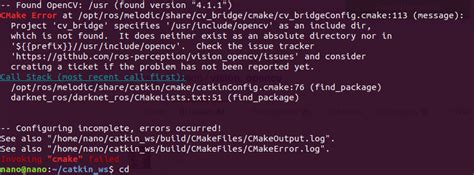 Usr Include Opencv Not Found Issue Ros Perception Vision Opencv Github