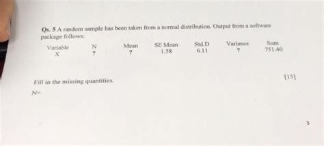 Solved Os 5 A Random Sample Has Been Taken From A Normal