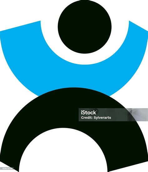 벡터 그림을 제기 손으로 흥분 추상의 자유 개념 아이콘입니다 행복은 유 기호입니다 비즈니스 혁신 아이디어 크리에이 티브 엠 블 럼입니다 개성 개념에 대한 스톡 벡터 아트 및