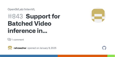 Support For Batched Video Inference In Internvl25 · Issue 843 · Opengvlabinternvl · Github