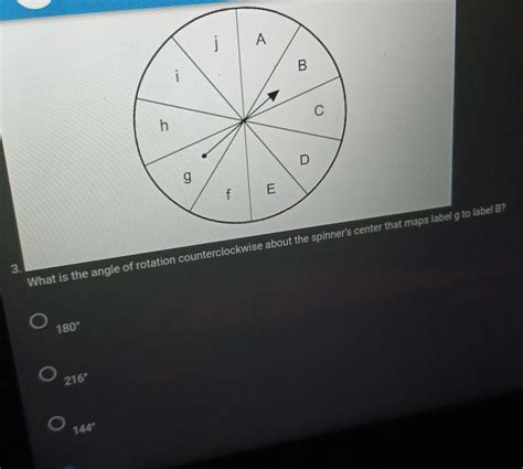 what is the angle of rotation counterclockwise center that maps label g