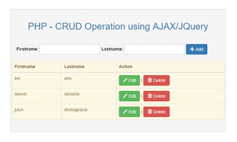 Crud Operation Using Phpmysqli And Ajaxjquery Sourcecodester