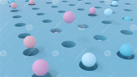 Seamless Loop Of An Array Balls Jumping Isometric Perspective Stock