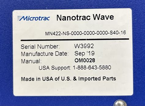 Microtrac Nanotrac Wave Particle Size Analyzer Indy Crossroads Equipment