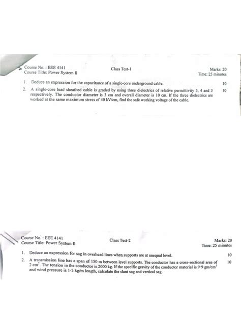 Class Test Questions Pdf