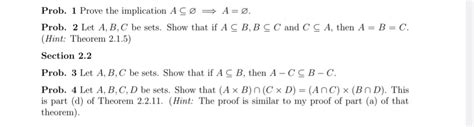 Solved Prob 1 Prove The Implication A⊆∅ A∅ Prob 2 Let