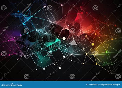 Abstract Interconnected Dots And Lines Stock Illustration