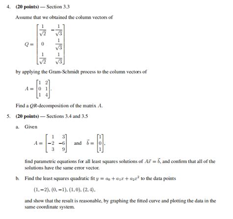 Solved Assume That We Obtained The Column Vectors Of Chegg