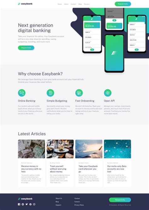 Frontend Mentor Easybank Landing Page Using Typescript React And