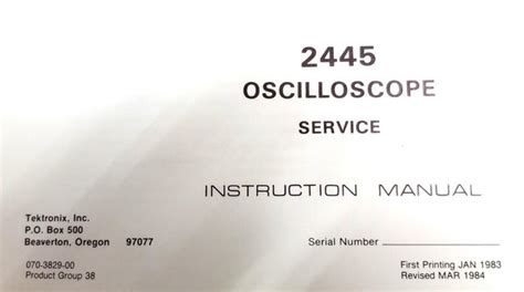 Tektronix 2245 Oscilloscope Service Instruction Manual 070 3829 00 Surplus Select
