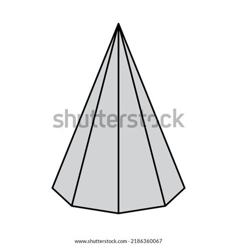 Octagonal Pyramid Geometric Shape Isolated On 库存插图 2186360067