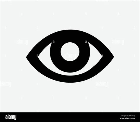 Regard Icône Vue Voir Vue Noir Blanc Silhouette Symbole Vector