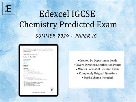 Summer 2024 Igcse Chemistry Predicted Exams Edexcel Papers 1c And 2c Teaching Resources