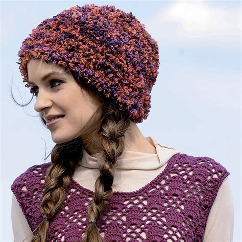 Шапка из пряжи с эффектом меха Вязание Снуд Модели