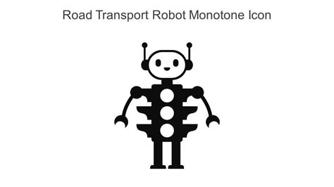 road transport robot monotone icon in powerpoint pptx png and editable