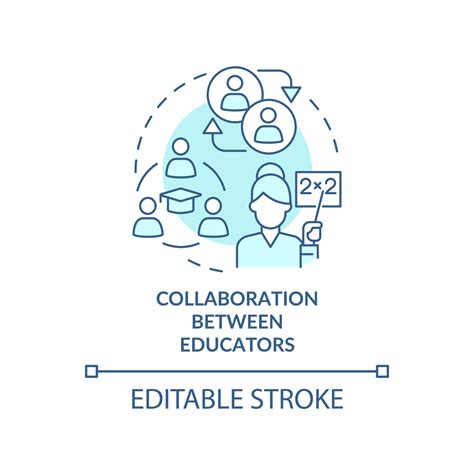 Collaboration Between Educators Turquoise Concept Icon Inclusive