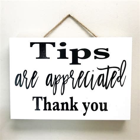 Tips Appreciated Sign Etsy
