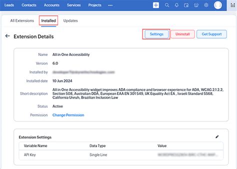 Zoho CRM Web Accessibility Widget Installation All In One Accessibility