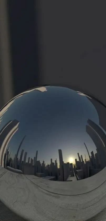 Reflective Sphere Cityscape Art Free Download